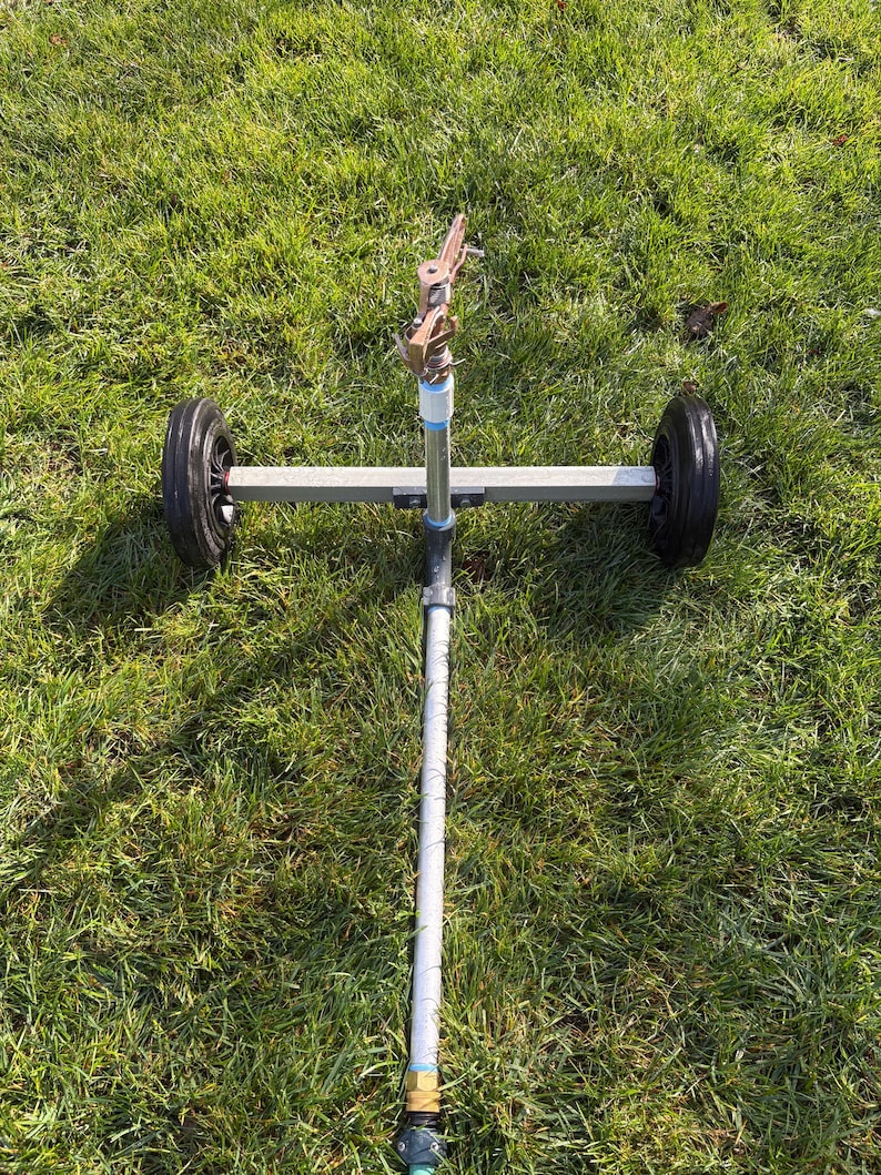 Heavy Duty Wheeled Sprinkler Cart W/1980's Made in the USA Brass Impact ...