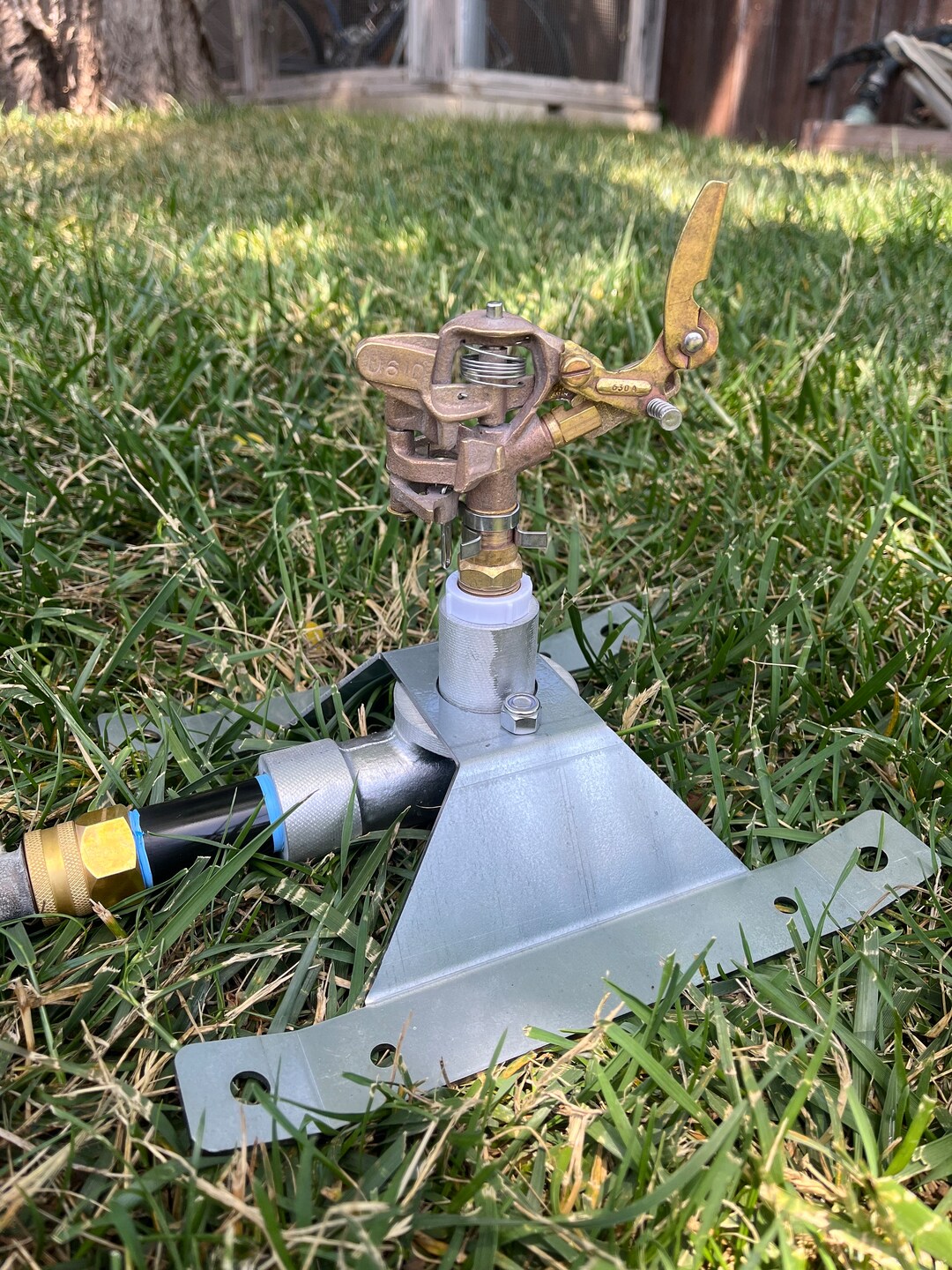 1 1970'S Era Champion Made in the USA Adjustable Brass Impact Sprinkler ...