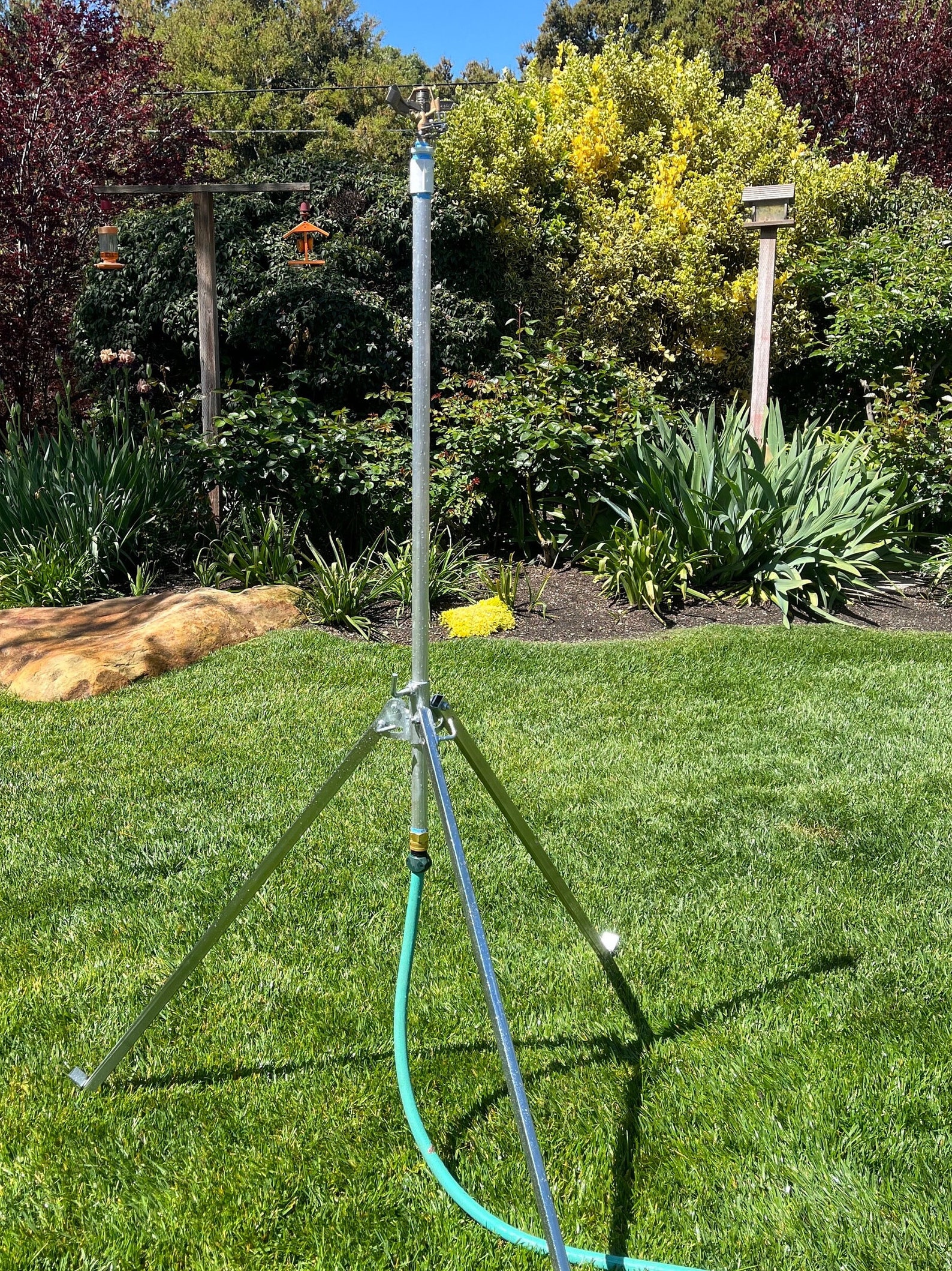 Heavy Duty Tripod Sprinkler Stand W/ Rain Bird #25PJ Brass Impact ...