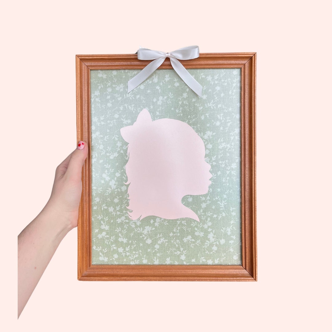 Custom Portrait Silhouette Cameo Personalized With Fabric Backing 11x14 ...