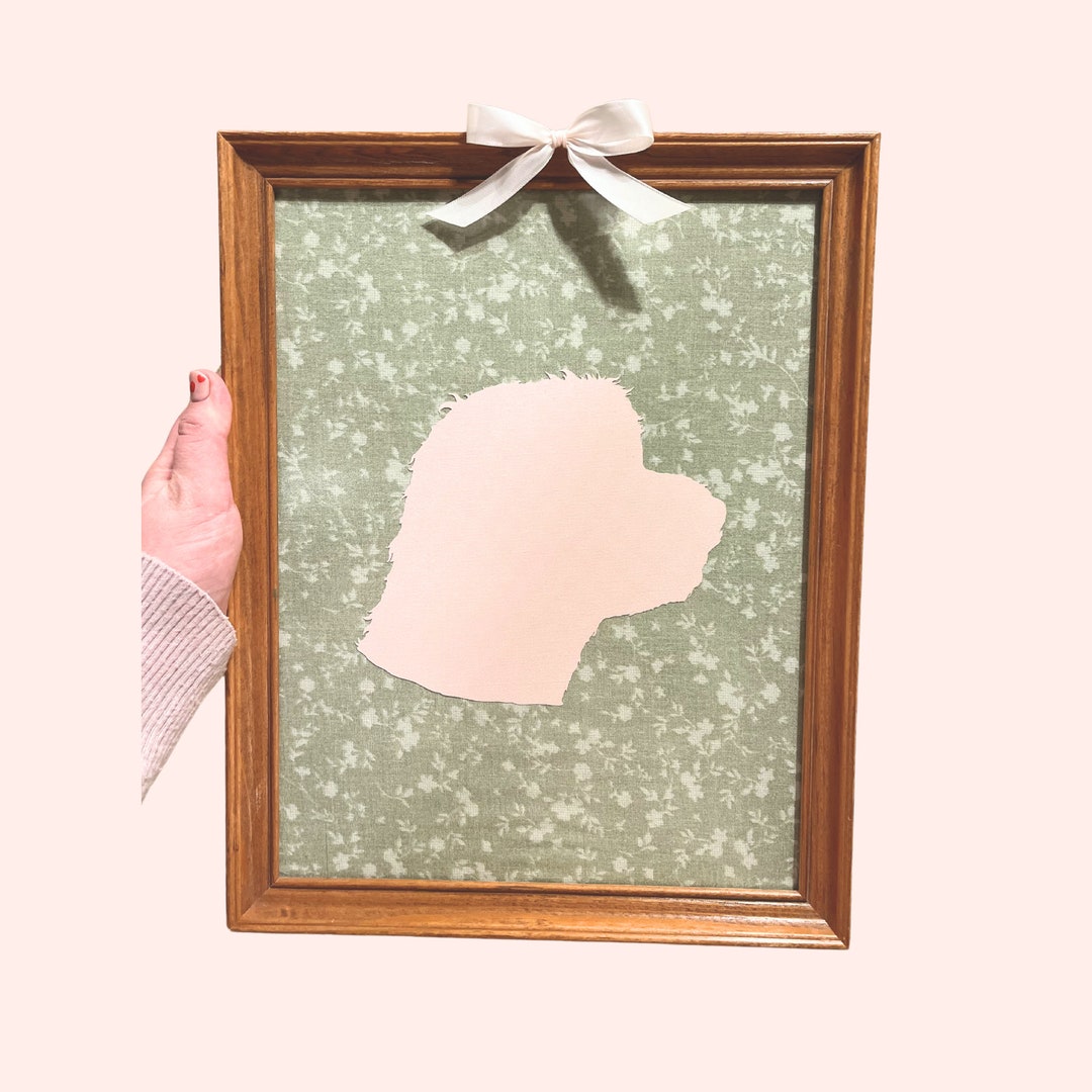 Custom Pet Portrait Silhouette Cameo Personalized With Fabric Backing ...