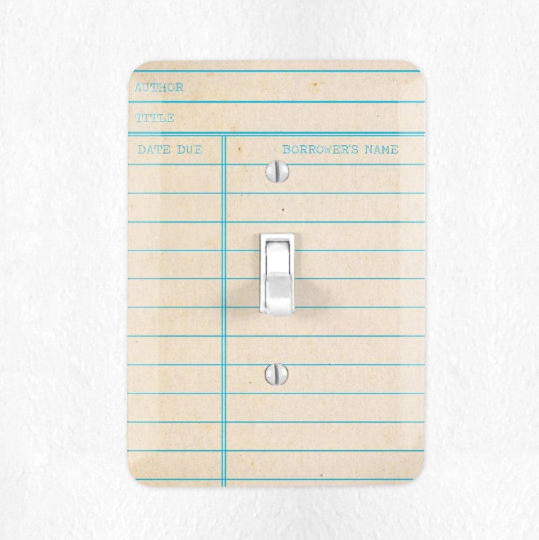 Library Card Switch Plate Cover Library Decor Outlet Cover Librarian ...