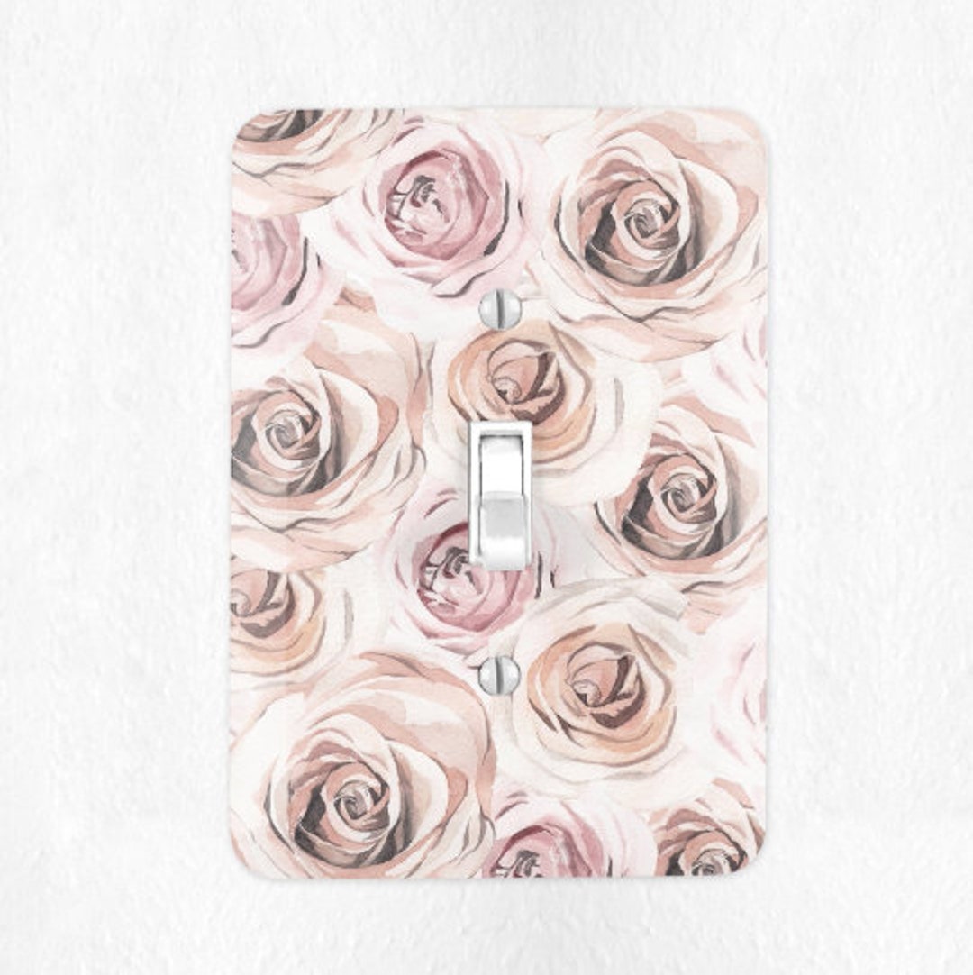 Roses Light Switch Cover Pink Roses Switch Plate Cover Shabby Chic ...