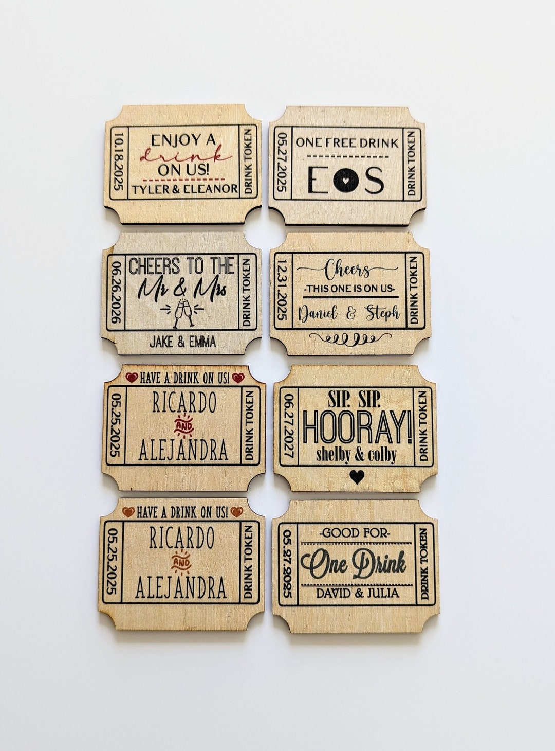 Event Drink Tokens Wooden Drink Tickets Event Tickets Party Drink ...