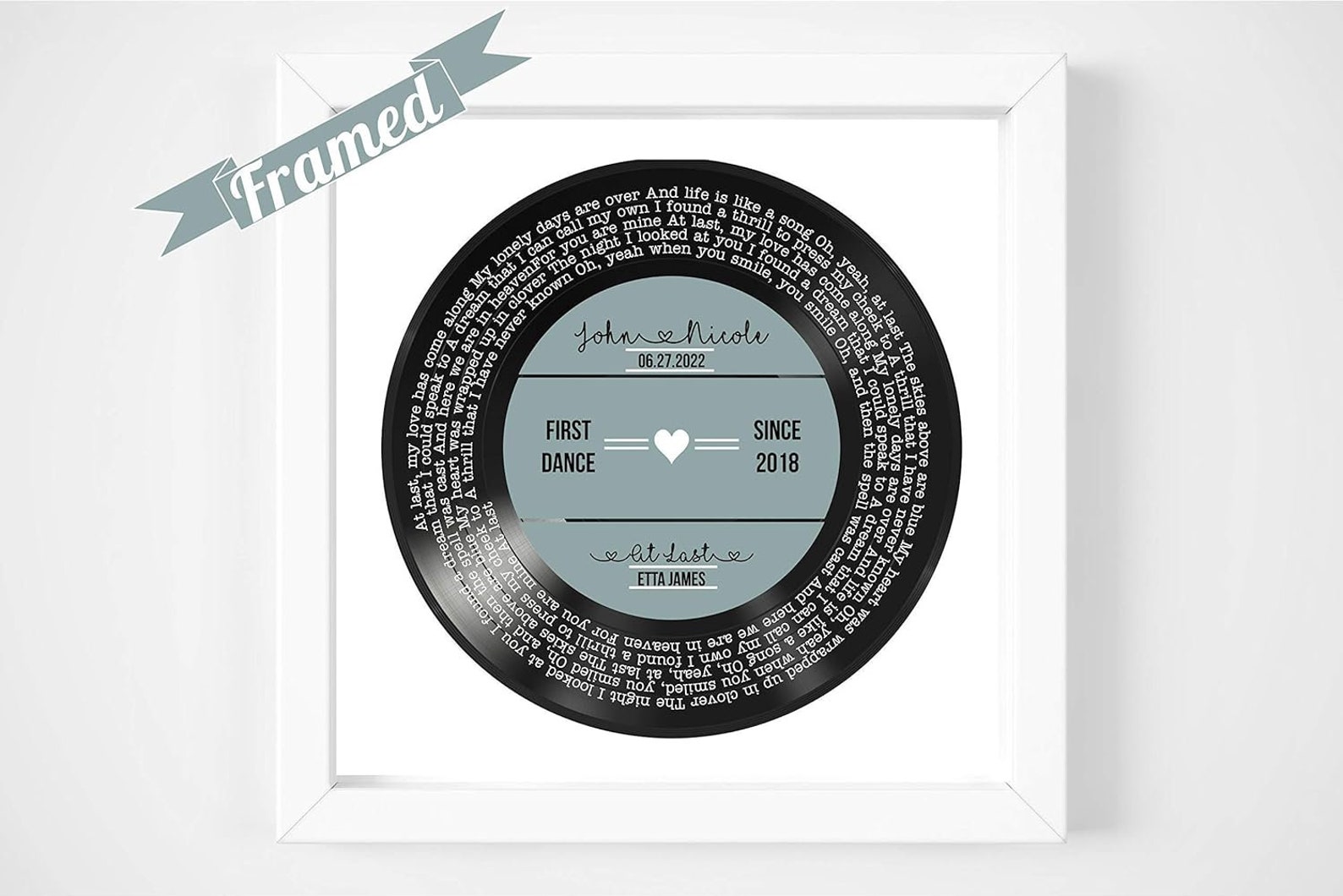 Personalized Record Print Personalized Vinyl Record Song Lyrics Frame ...