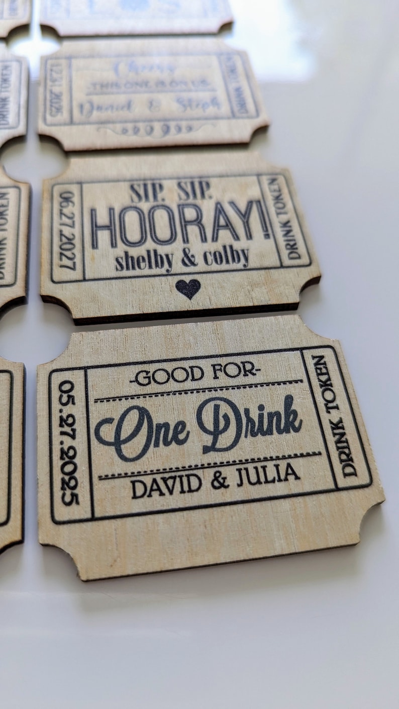 Event Drink Tokens Wooden Drink Tickets Event Tickets Party Drink ...