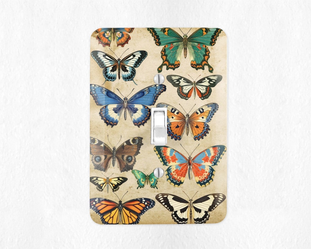 Butterfly Light Switch Cover Vintage Ephemera Butterfly Poster ...