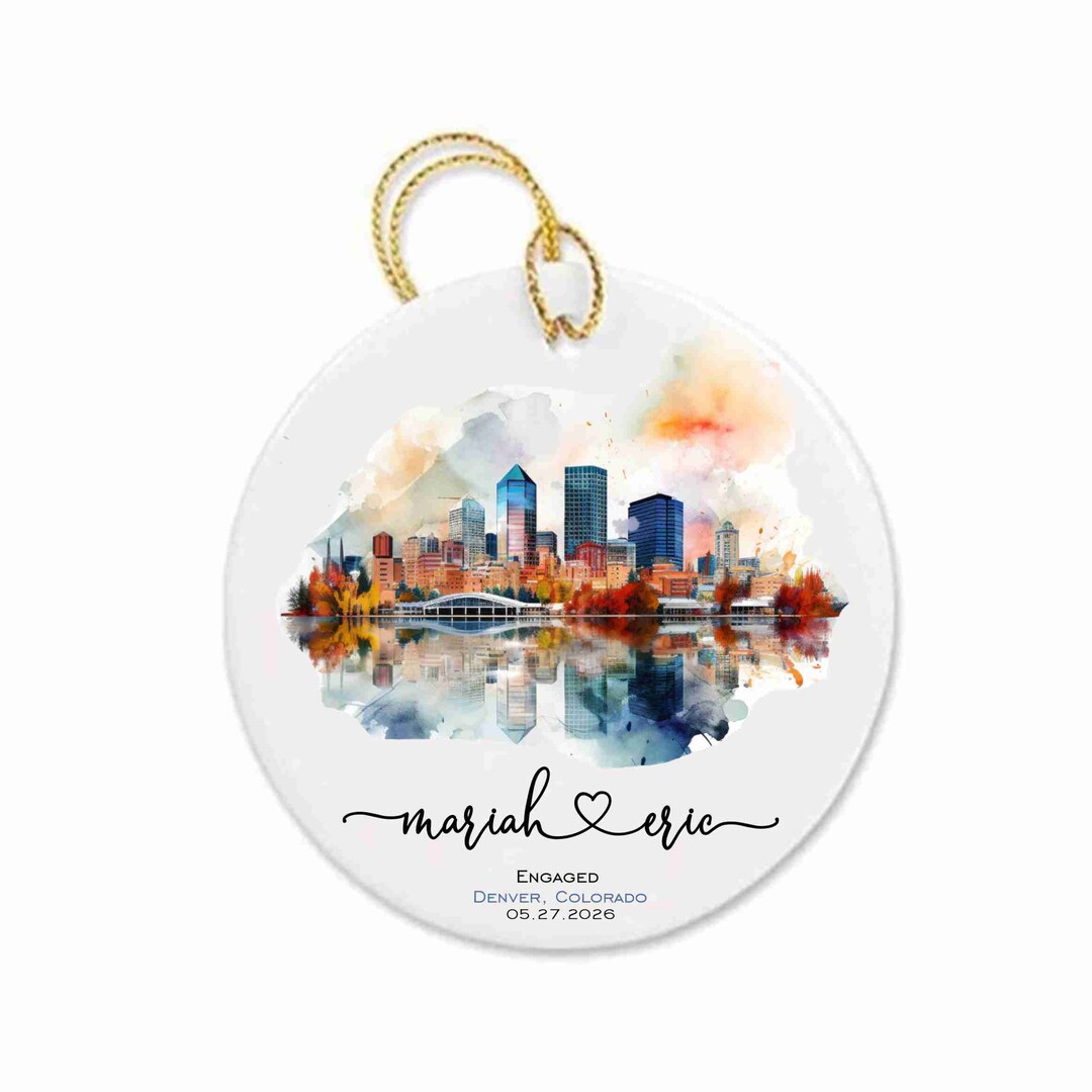 Denver Ornament, Engagement Married Ornament, Denver Honeymoon Gift for ...