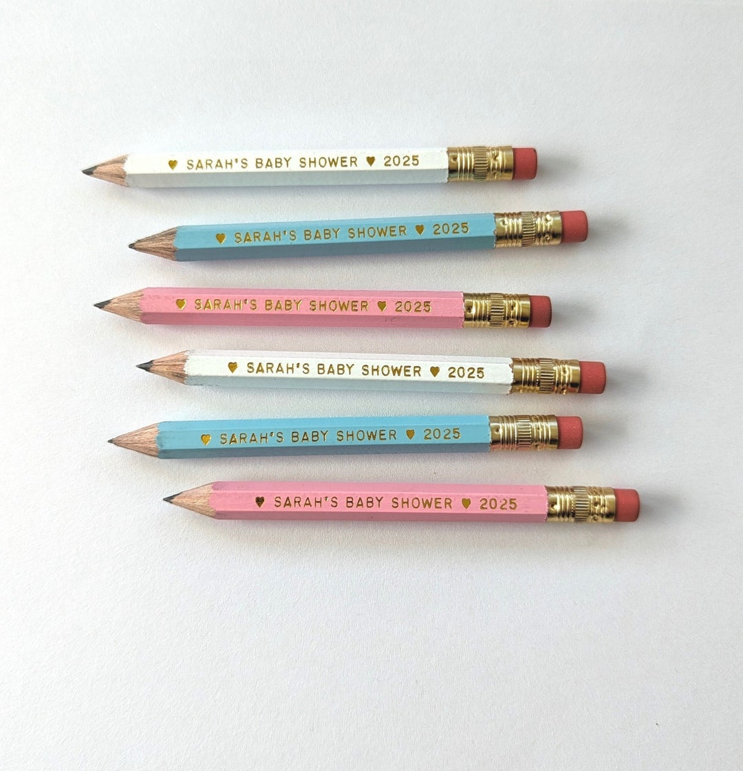 Baby Shower Personalized Pencils Custom Pencils Baby Shower Games ...