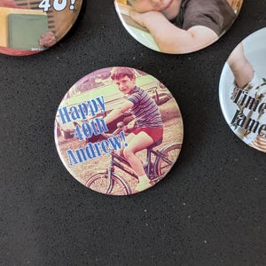 Custom 40th Birthday Party Favor Milestone Birthday Photo Pins Adult ...