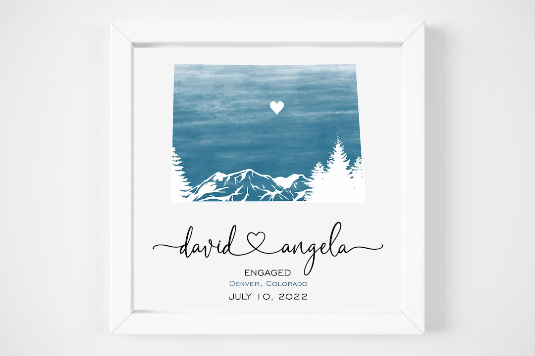 Personalized Colorado Wedding State Map Print State Map Art ...