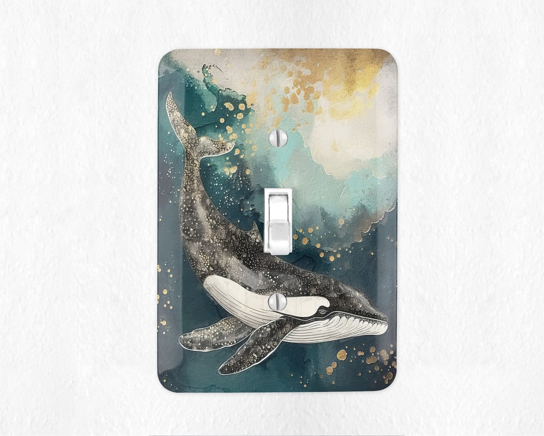 Nautical Whale Switch Plate Cover Beach Light Switch Cover Nautical ...