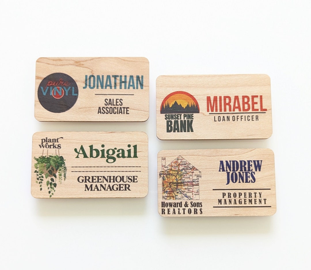 Custom Name Tags for Work Personalized Name Tags, Wood Name Tag ...