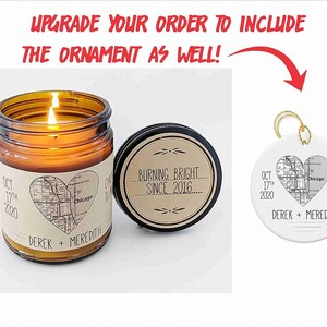 Personalized Anniversary Gift Custom Candle Heart Map Personalized ...