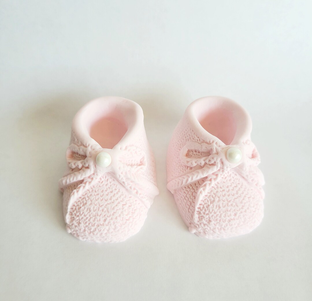 Fondant Baby Booties Shoes First Birthday Baby Shower Cake Topper - Etsy