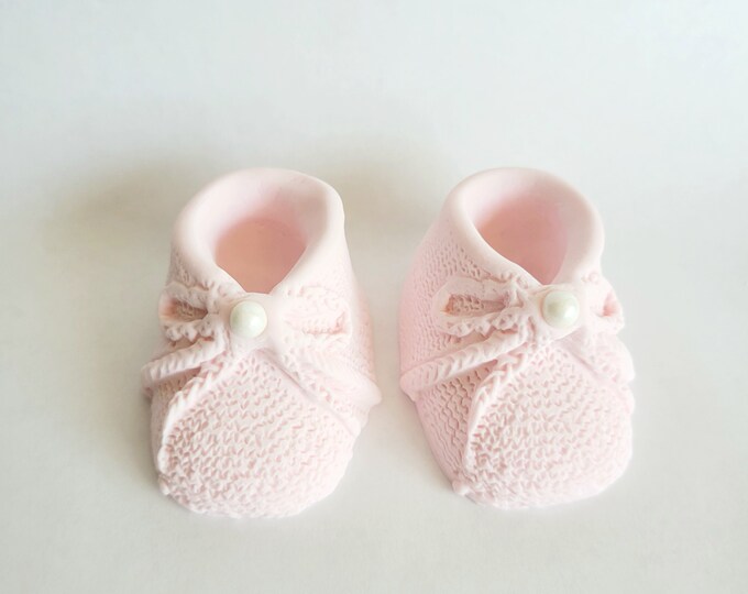 Fondant Baby Booties Shoes First Birthday Baby Shower Cake Topper - Etsy