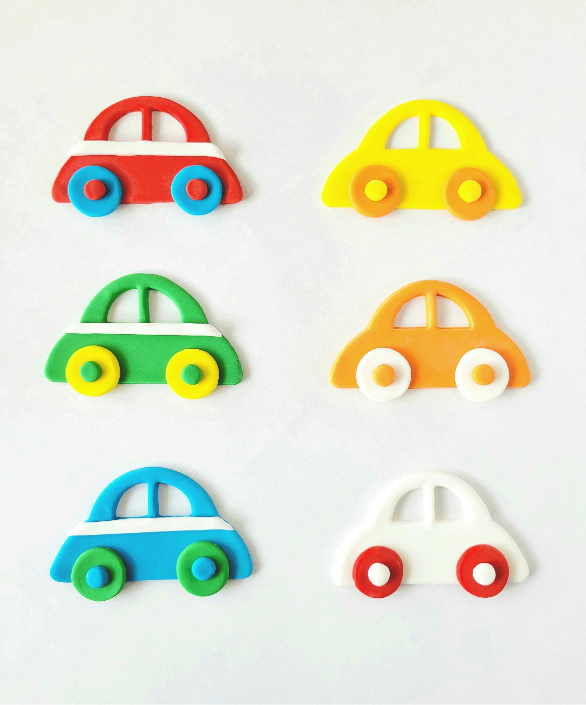 Set of Edible Race Cars Fondant Cupcake Birthday Toppers - Etsy