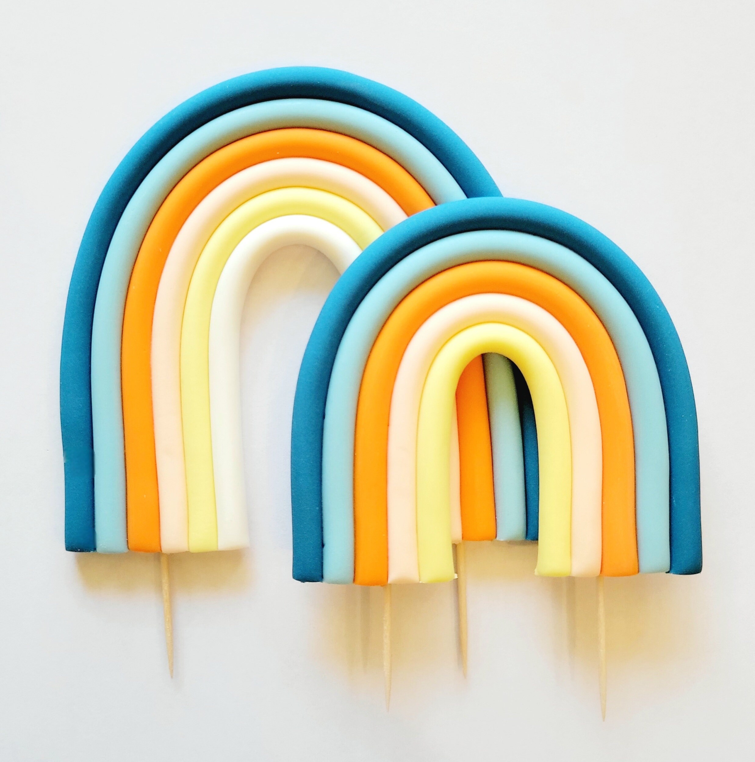 Set of Bluey Fondant Rainbow Cake Toppers - Etsy