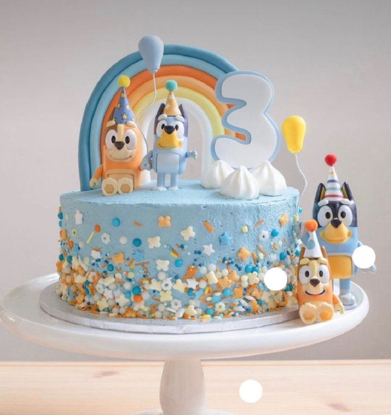 Blue Dog Fondant Rainbow Cake Topper - Etsy