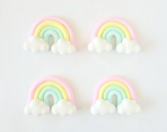 Into the Clouds Fondant Rainbow Cake Topper Pastel - Etsy