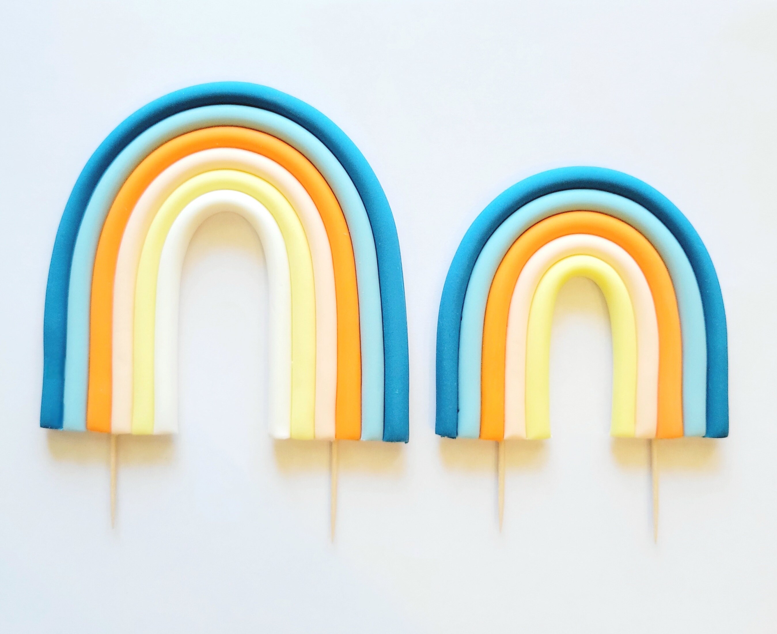 Set of Bluey Fondant Rainbow Cake Toppers - Etsy