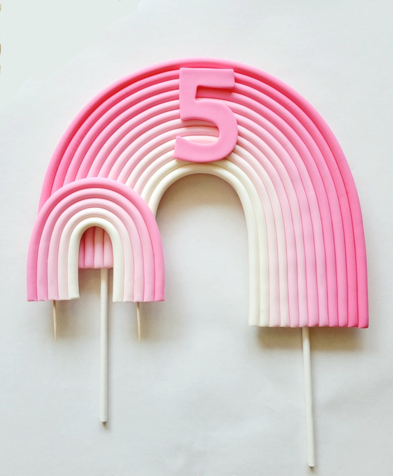 Custom Fondant Barbie Rainbow Topper Large Decoration - Etsy