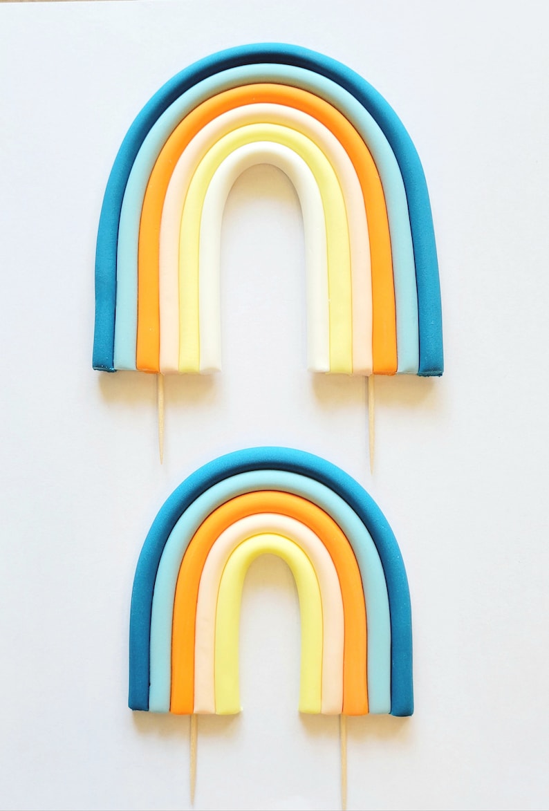 Set of Bluey Fondant Rainbow Cake Toppers - Etsy