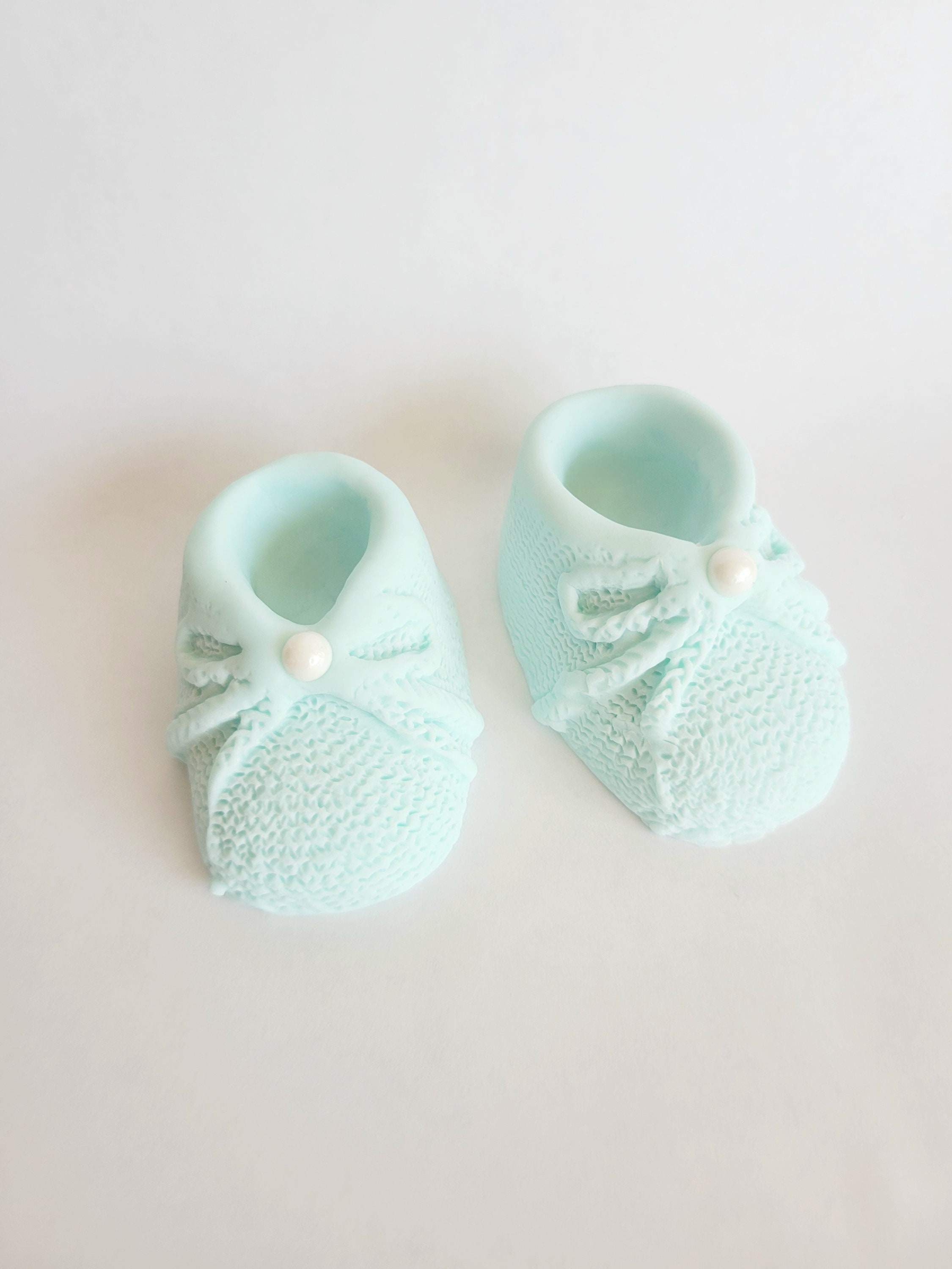Fondant Baby Booties Shoes First Birthday Baby Shower Cake Topper - Etsy