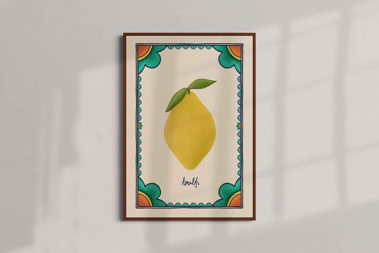 Amalfi Lemon Poster, Italian Inspired Art Print Poster With a Vintage ...