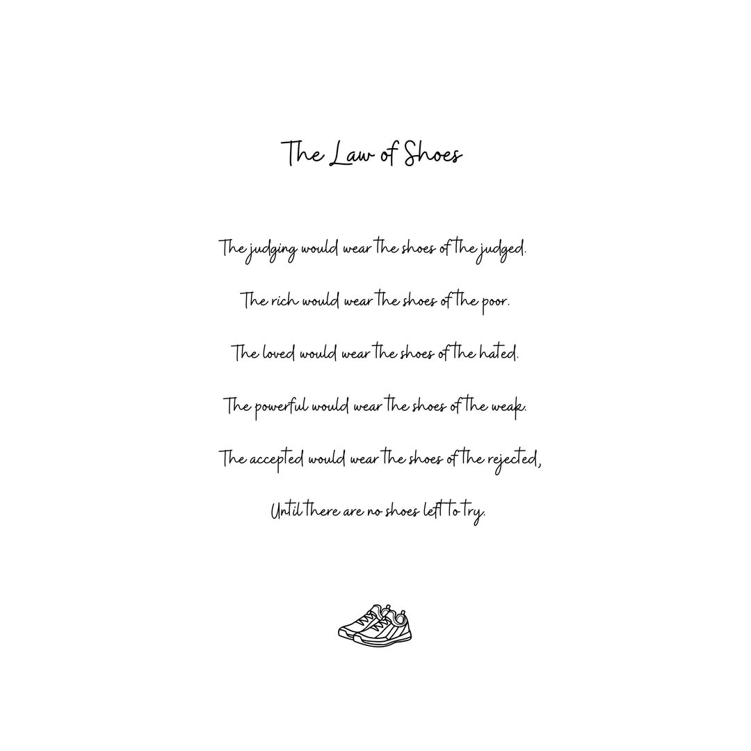 Printable the Law of Shoes Poem | Contemporary Art and Room Decor - Etsy
