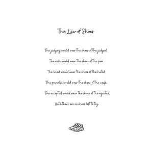 Printable the Law of Shoes Poem | Contemporary Art and Room Decor - Etsy
