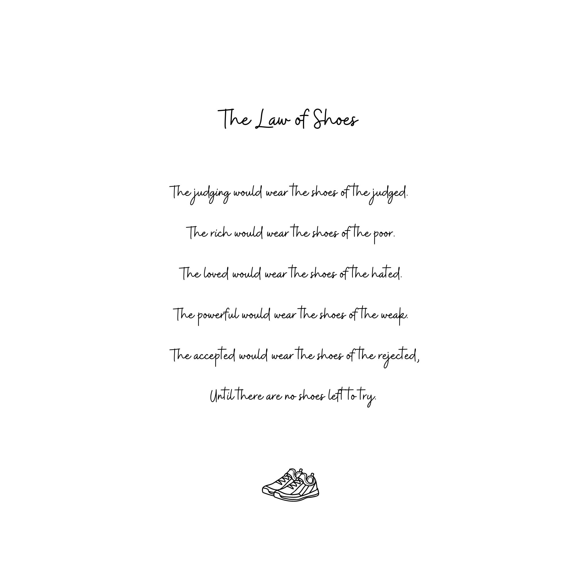 Printable the Law of Shoes Poem Contemporary Art and Room Decor - Etsy