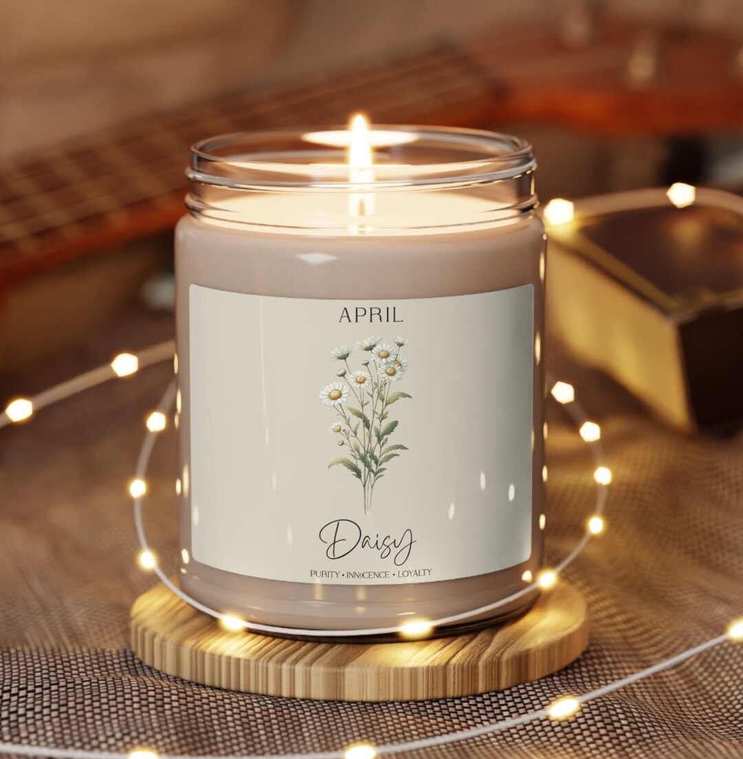 April Birth Month Candle Daisy Flower Birthday Candle Gift for Her ...
