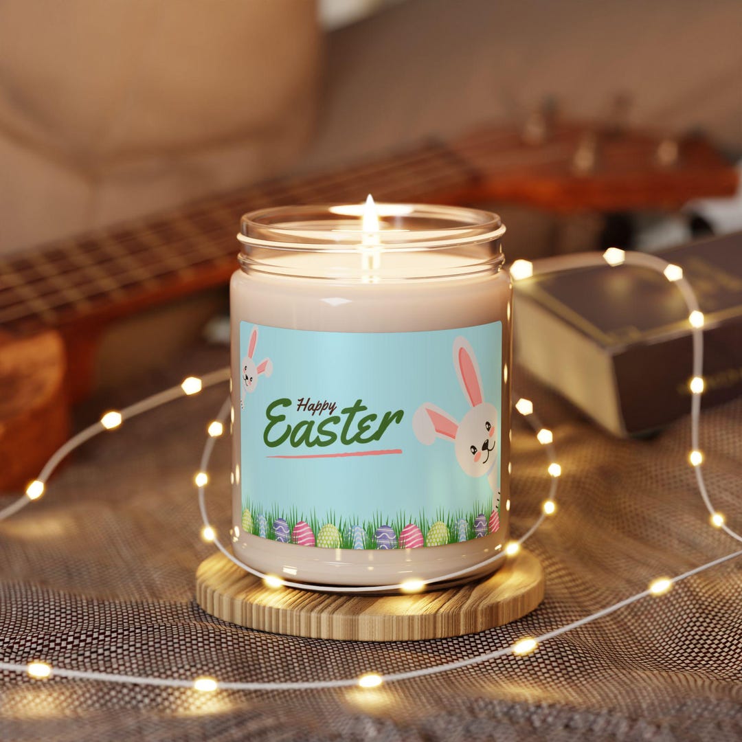 Happy Easter Candle Bunny Holiday Hostess Gift for Her Egg Hunt Basket ...