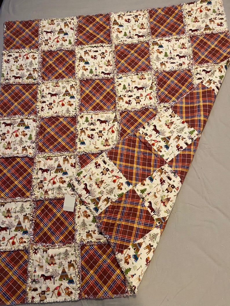 Handmade Rag Lap Quilt-camping / Tent / Cowboy Quilt - Etsy