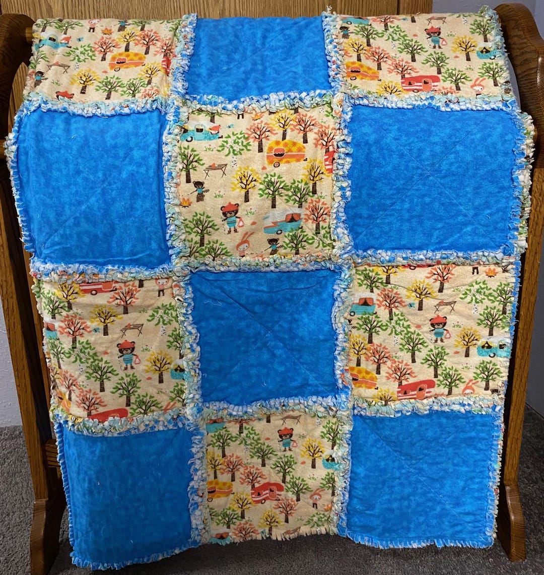Handmade Rag Lap Quilt-camping Quilt - Etsy