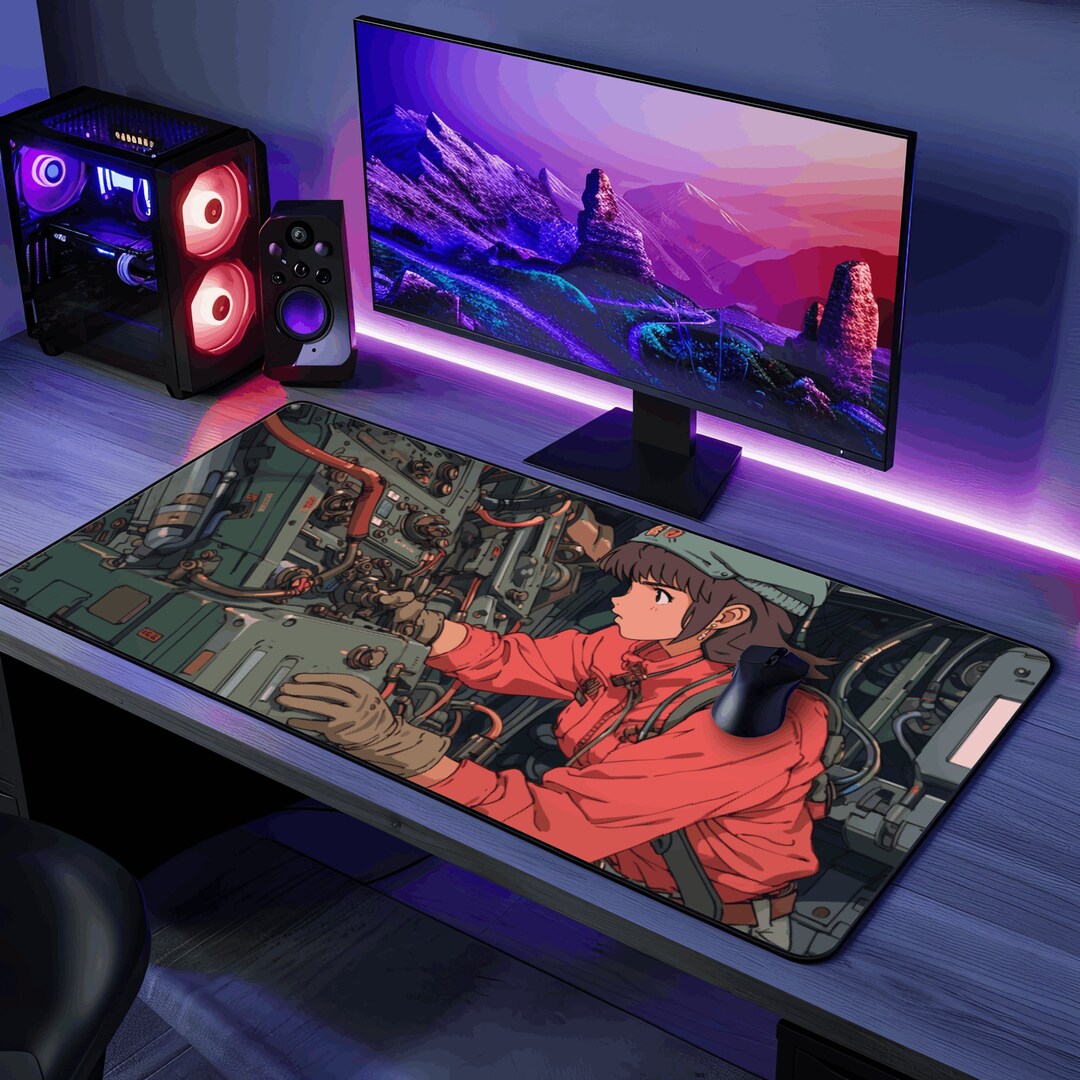 Anime Girl Mech Repair Desk Mat - Etsy