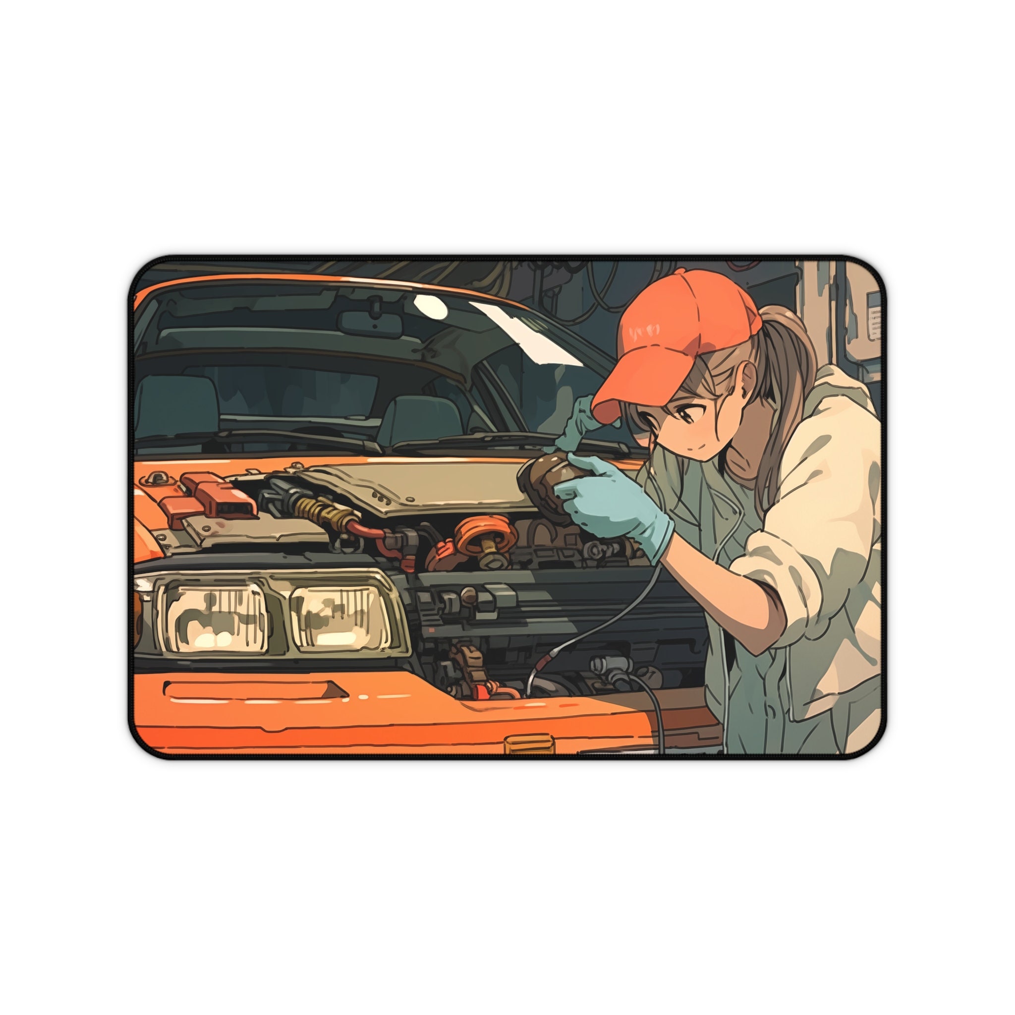 Anime Girl Auto Mechanic Desk Mat - Etsy