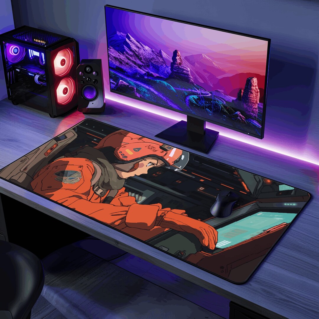 Anime Girl Mech Pilot Desk Mat - Etsy