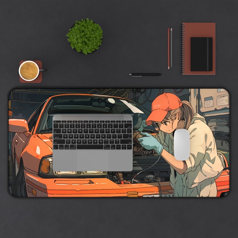 Anime Girl Auto Mechanic Desk Mat - Etsy