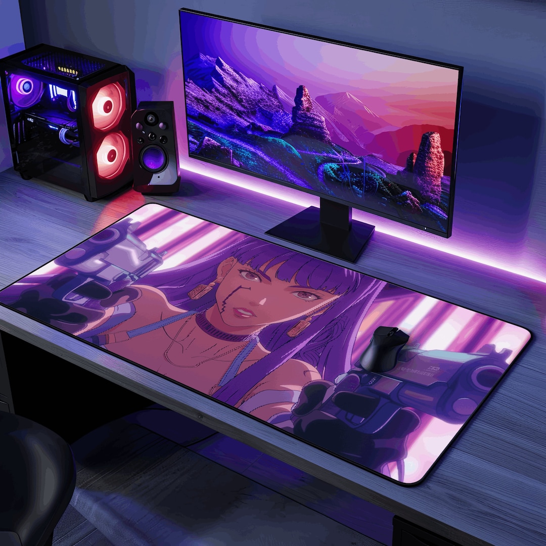Anime Cyberpunk Duelist Desk Mat - Etsy