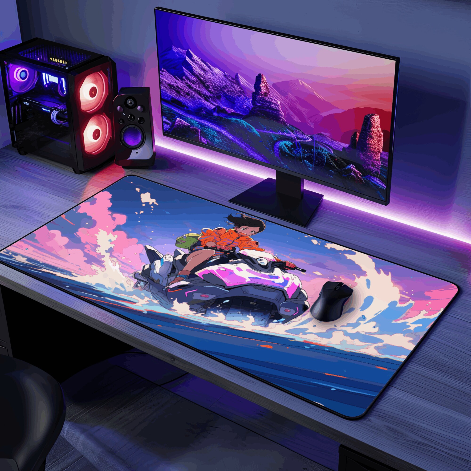 Anime Girl Jet-moto Desk Mat - Etsy