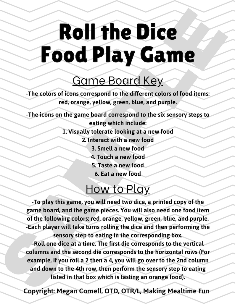 Roll the Dice Food Play Games - Making Mealtime Fun for Picky Eaters ...