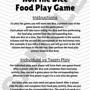 Roll the Dice Food Play Games - Making Mealtime Fun for Picky Eaters ...