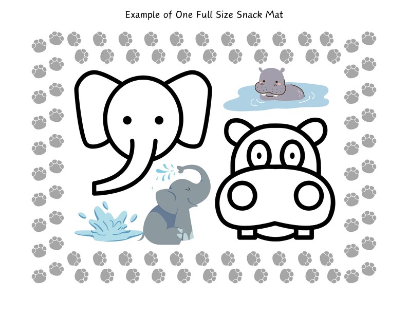 Ocean/zoo Animals Snack Mats, Printable Placemats for Picky Eaters ...