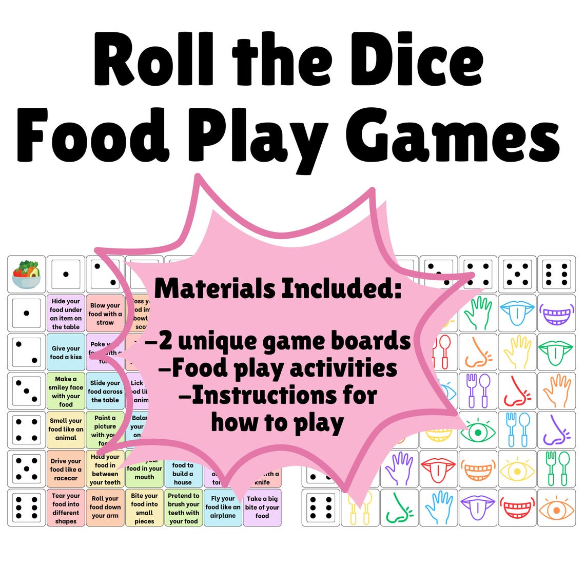 Roll the Dice Food Play Games - Making Mealtime Fun for Picky Eaters ...