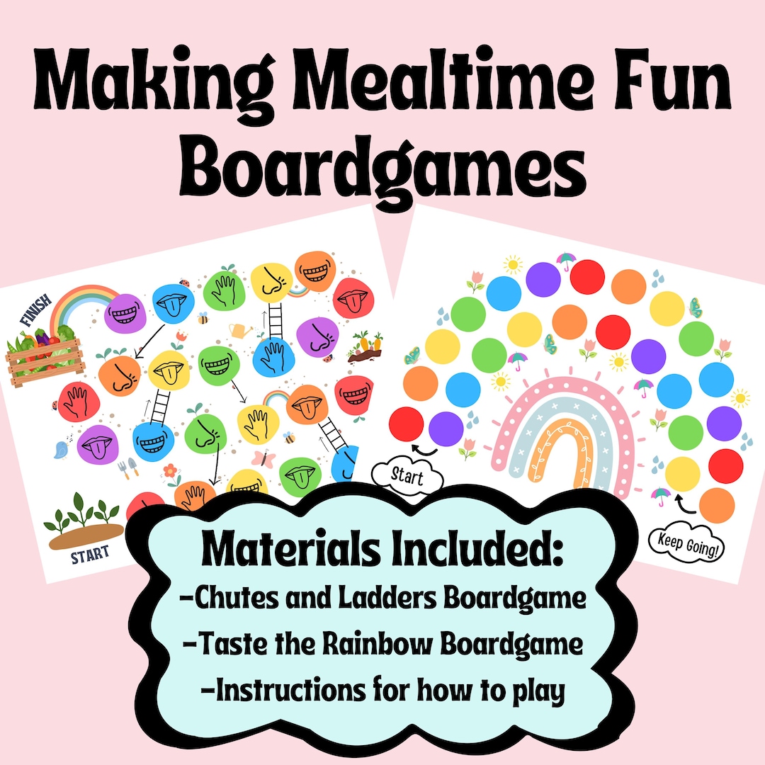 Making Mealtime Fun Boardgames - Chutes and Ladders, Taste the Rainbow ...