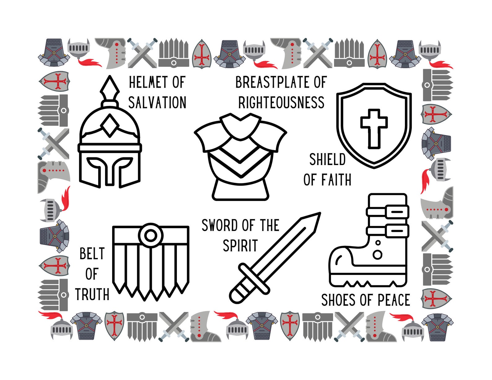 Armor of God Snack Mats, Printable Placemats for Picky Eaters, Making ...