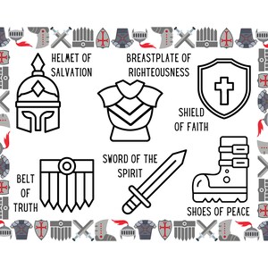 Armor of God Snack Mats, Printable Placemats for Picky Eaters, Making ...