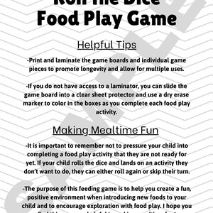 Roll the Dice Food Play Games - Making Mealtime Fun for Picky Eaters ...
